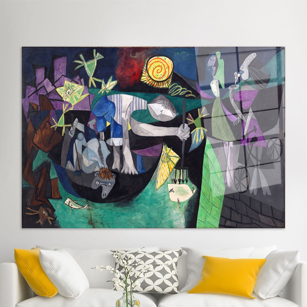 Pablo Picasso Night Fishing at Antibes Glass Custom for Art - Etsy