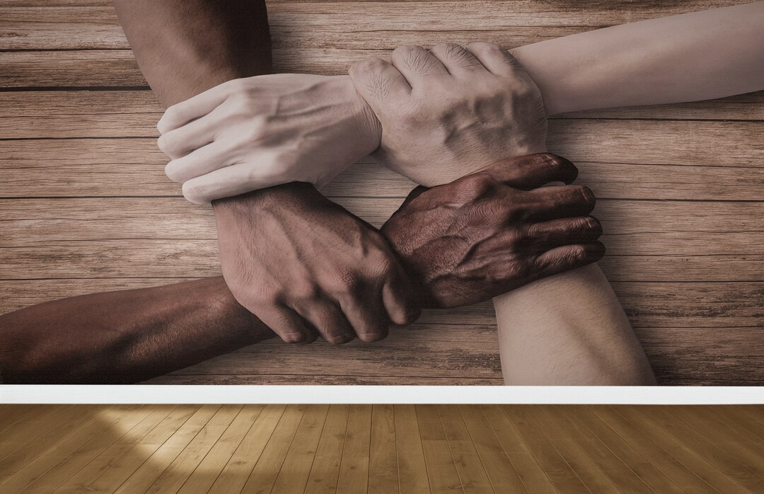 Teamwork Digital Paper, Helping Hands Wall Mural, Teamwork Helping ...