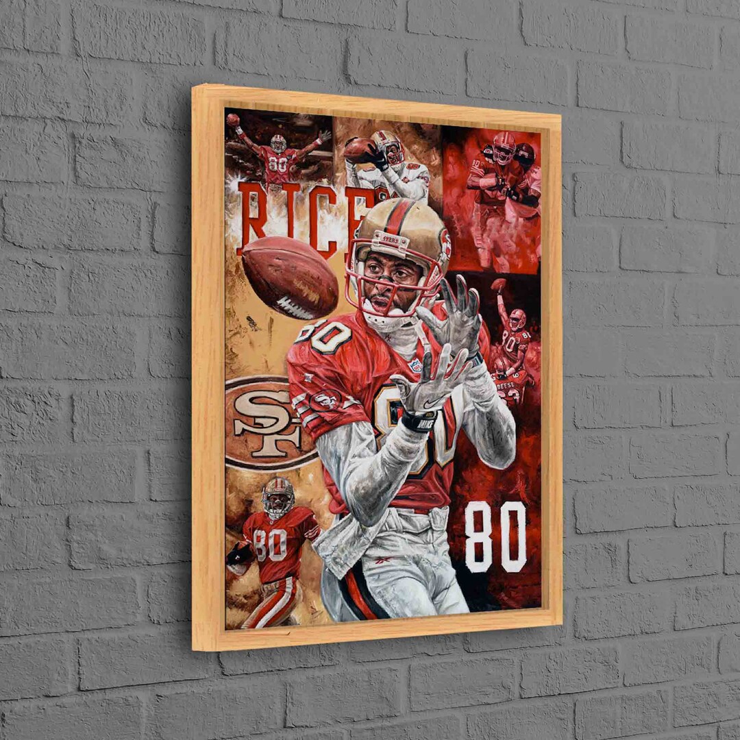 Jerry Rice Painting, Gym Wall Art, Famous Wall Decor, Jerry Rice Poster ...