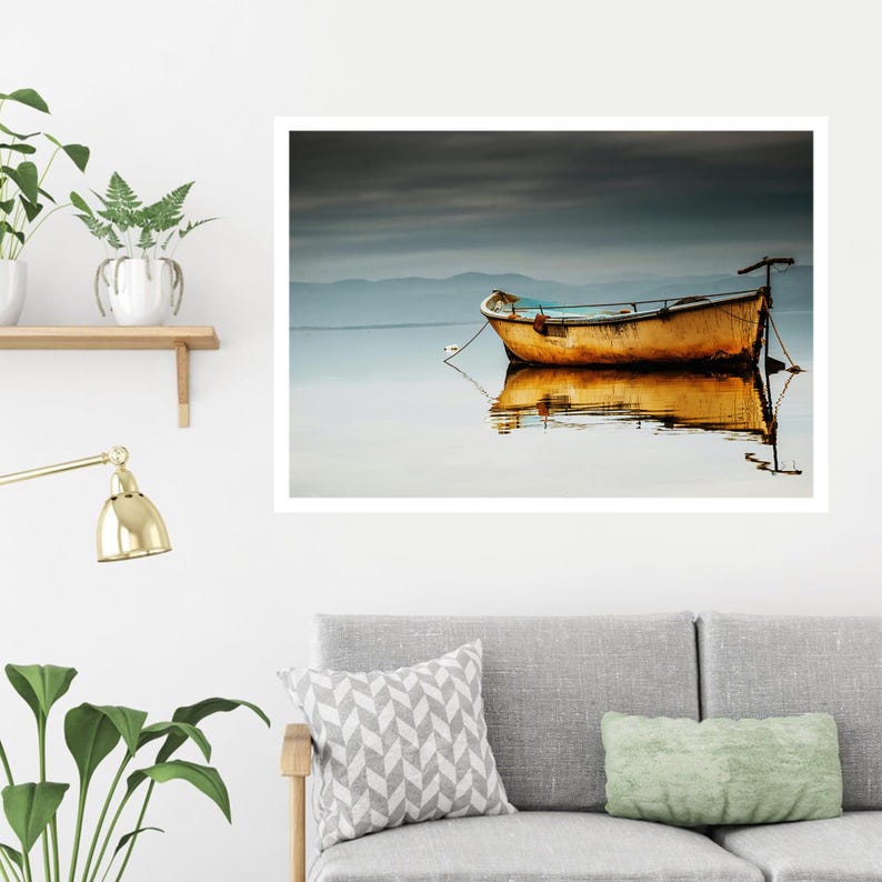 Sea Landscape Glass Wall, Boat Landscape Glass Decor, View Glass ...