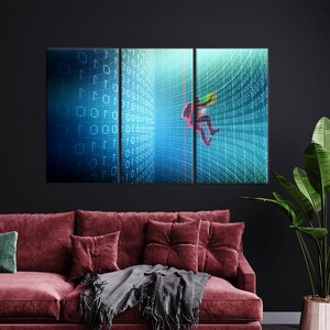Hacking Internet Art, Modern Art Canvas, Matrix Code Canvas Decor ...