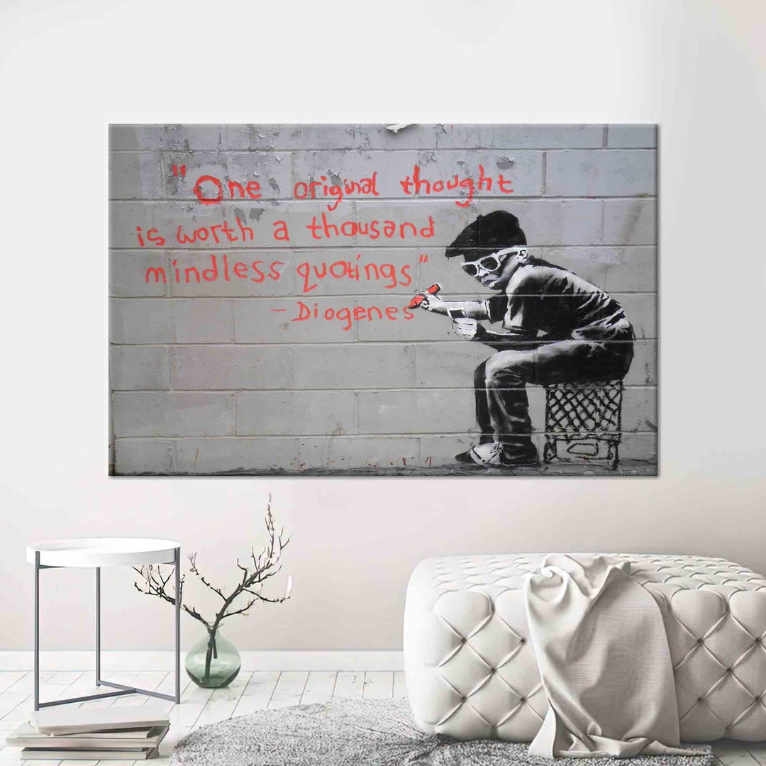 Banksy Original Thought, Original Thought Art, Painting Art, Banksy ...