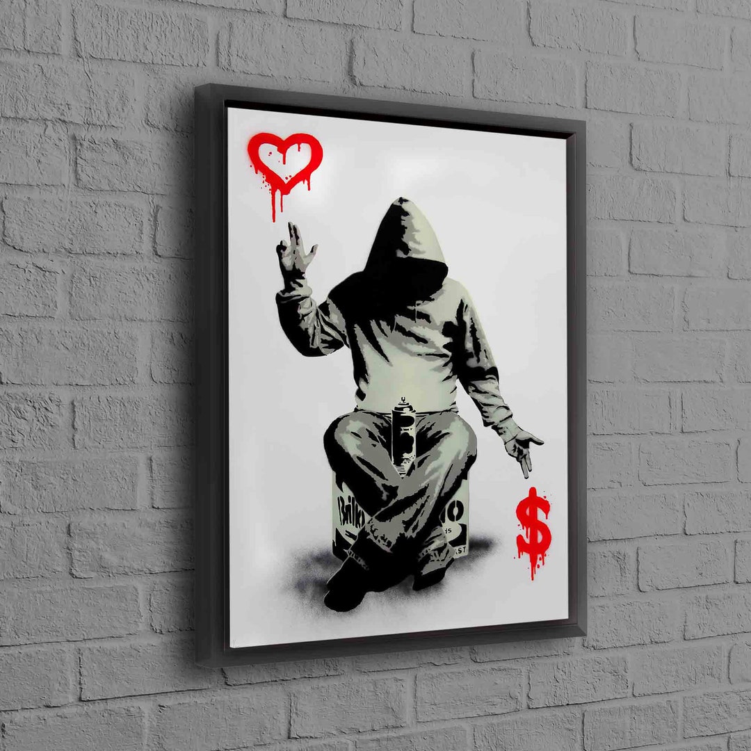 Banksy Money or Love, Abstract Wall Decor, Banksy Money Canvas Art ...