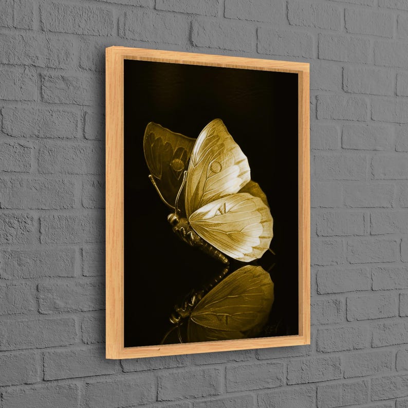 Modern Art Canvas, Metallic Butterfly Wall Hangings, Reflective ...