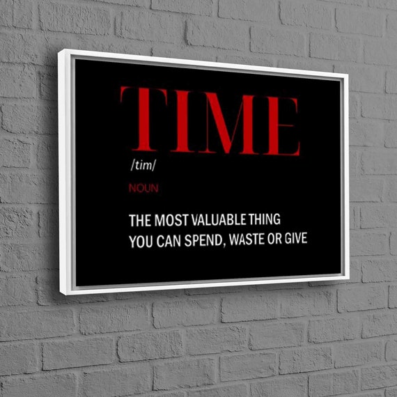 Time Definition Wall Art Workplace Poster Inspirational Wall - Etsy
