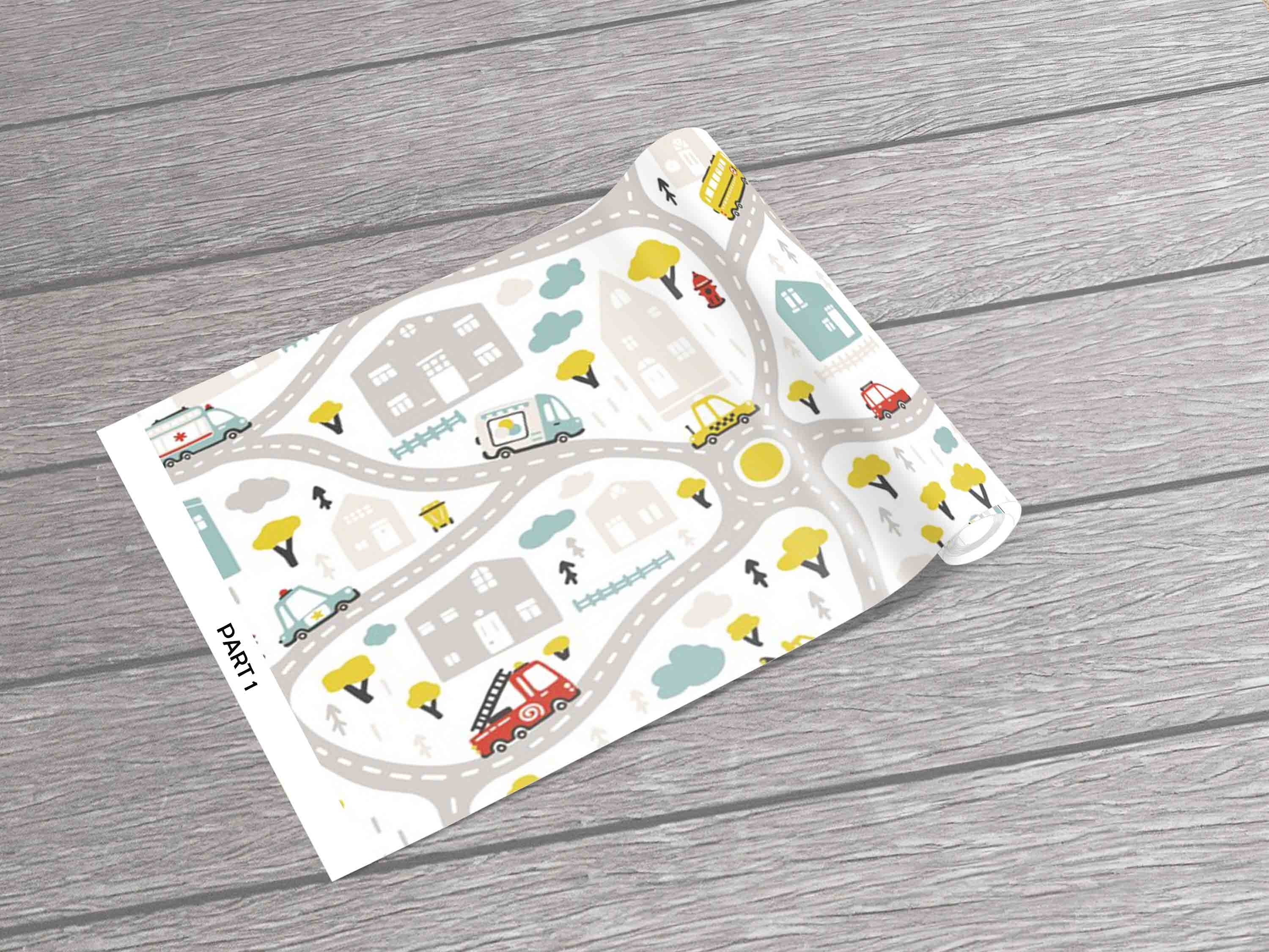 Baby City Map With Roads and Transport Educational Wall - Etsy