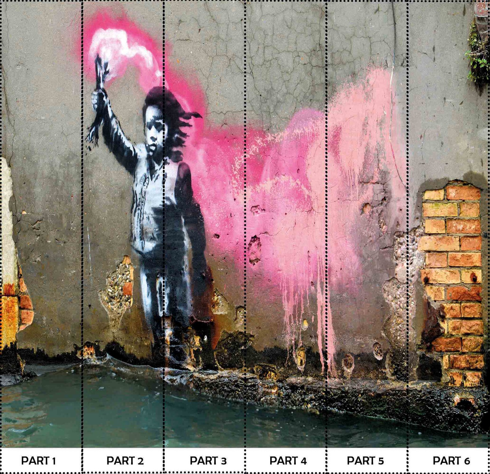 Banksy Migrant Child, Banksy Street Mural, Migrant Child Wall Print ...