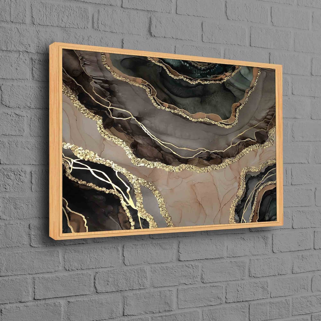 Modern Canvas, Gray Marble Printed, Marble Wall Art, Abstract Art ...