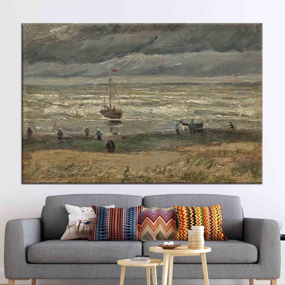 Beach at Scheveningen in Stormy Weather, Van Gogh Landscape Wall Art ...