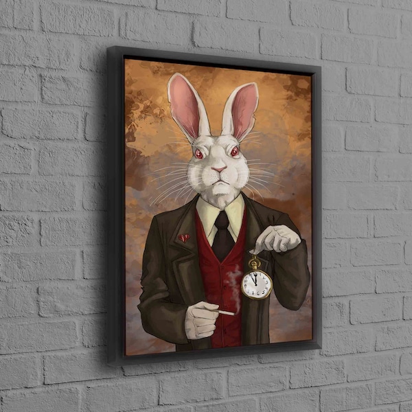 Rabbit Canvas Wall Art - Etsy