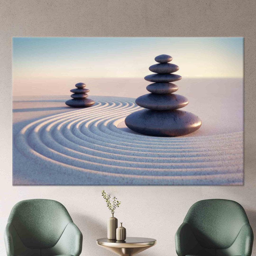 Modern Canvas, Zen Stones Canvas Poster, Japanese Printed, Modern ...