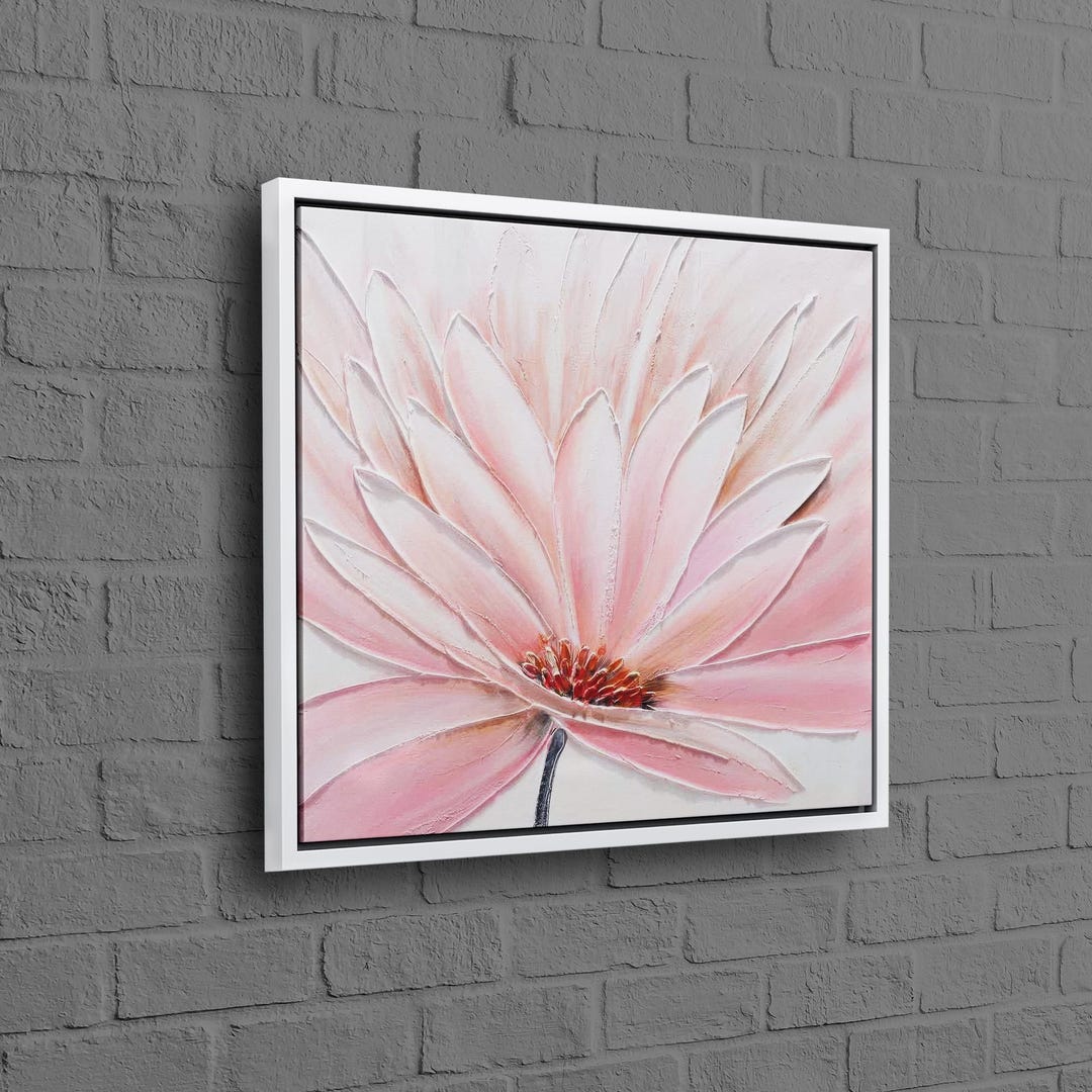 Pink Flower Canvas Print, Luxury Artwork, Contemporary Art Decor ...