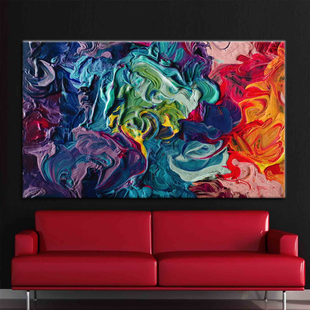 Colorful, Colorful Canvas, Different Color Canvas, Abstract Canvas Gift ...