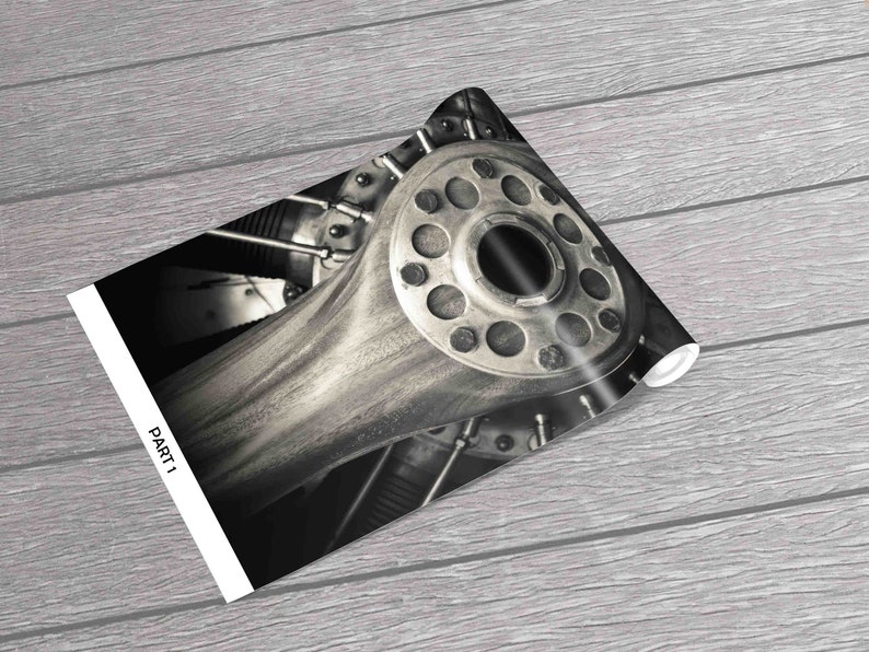 Airplane Propeller Wall Mural, Aircraft Wall Decals, Black Wall Art ...