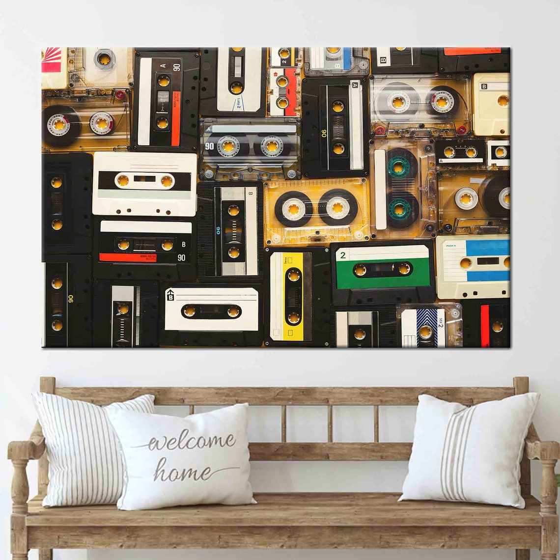 Retro Audio Cassette Poster Tapes Canvas Art Music Art | Etsy