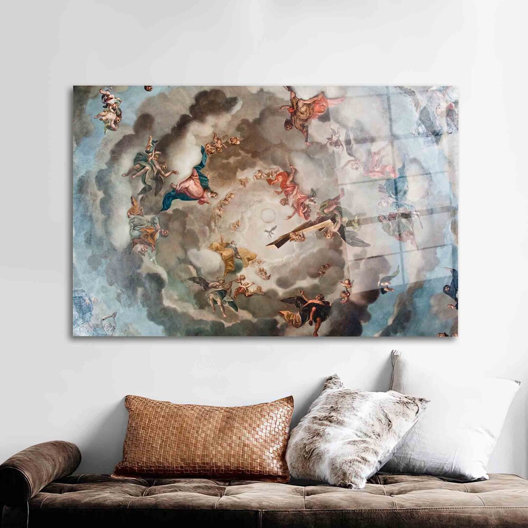 Renaissance Glass Printing, Baroque Ceiling Mural Wall Art, Baroque ...