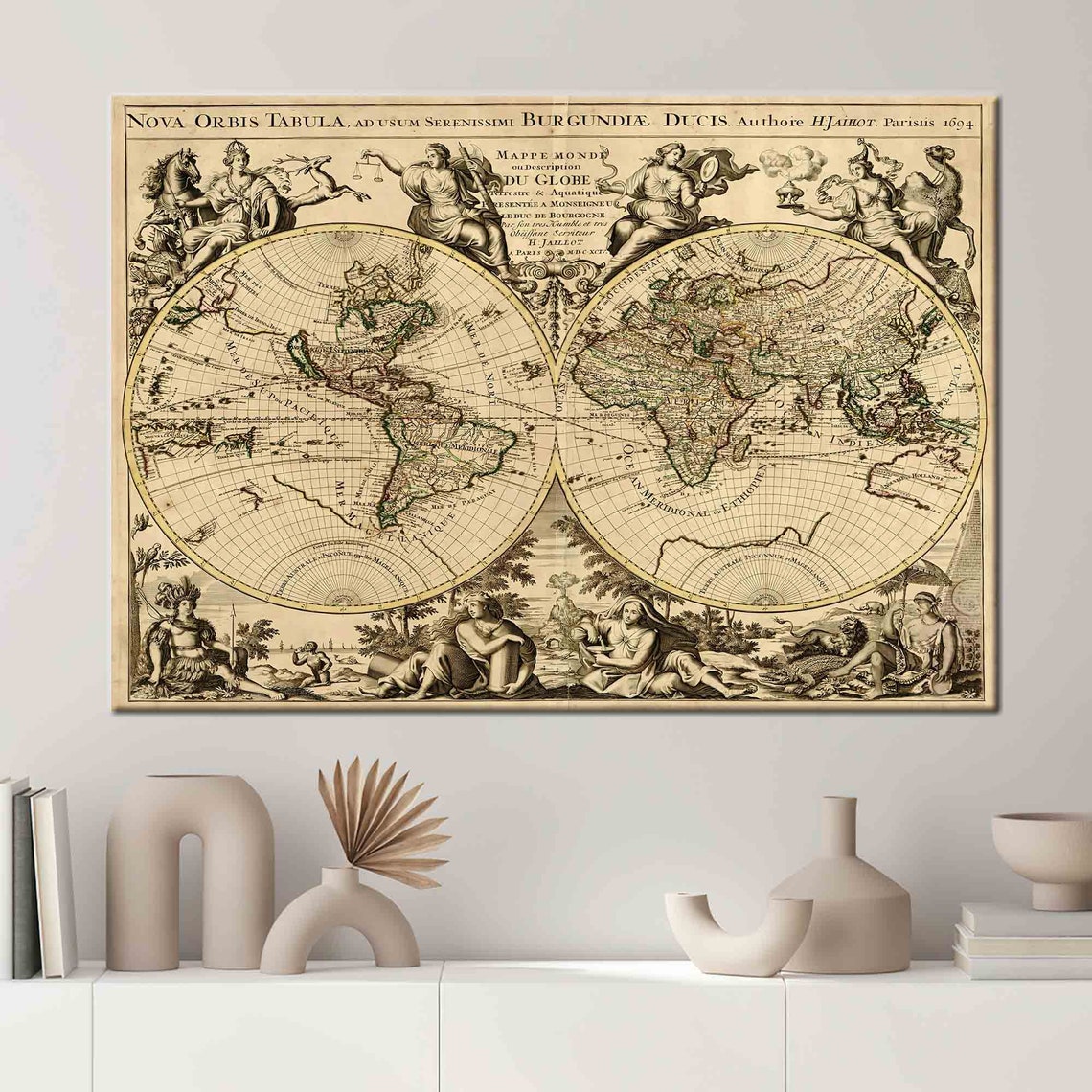 Old World Map Canvas Print, Old Map Artwork, Old World Map Art Canvas ...