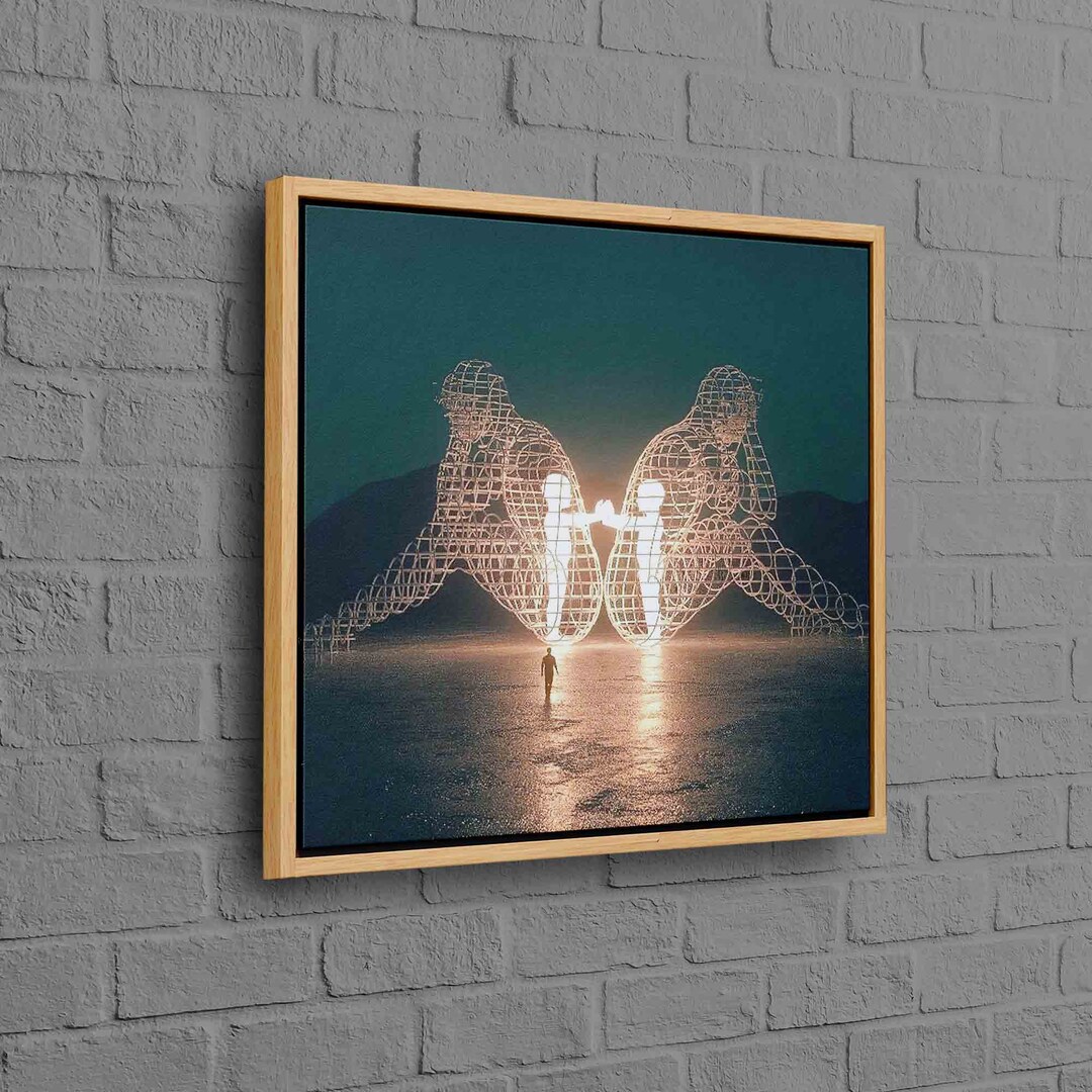Two People Turning Their Backs on Each Other at Burning Man, Trendy Art ...