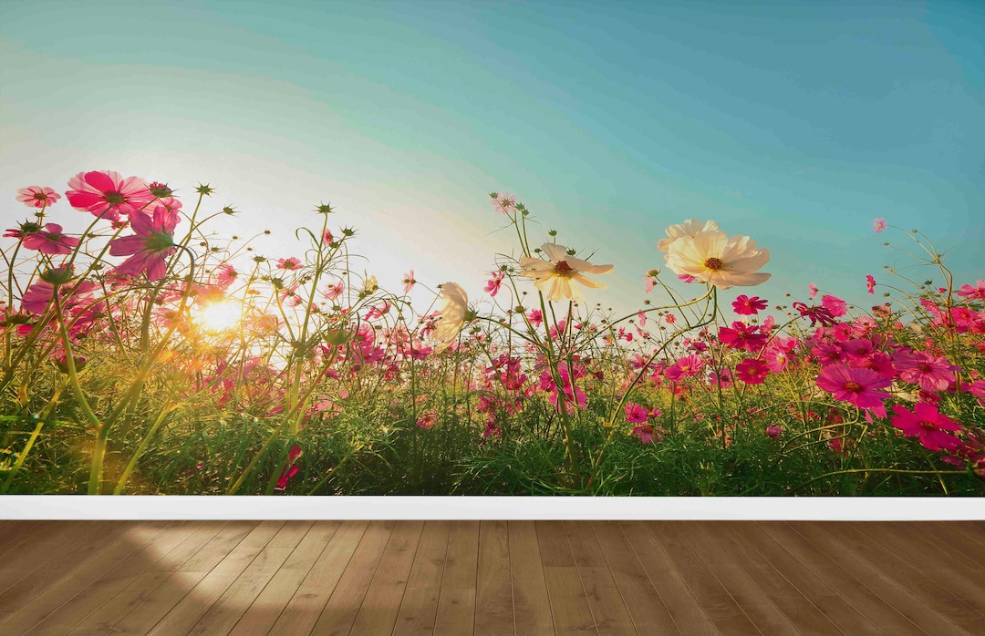 Spring Flowers Paper Art, Pink Flowers Wallpaper, Spring View Wall ...