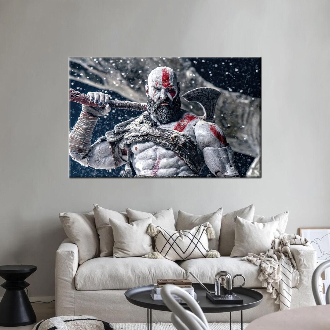 Canvas Wall Art, Man Cave Glass Printing, Wall Art Prints, God of War ...