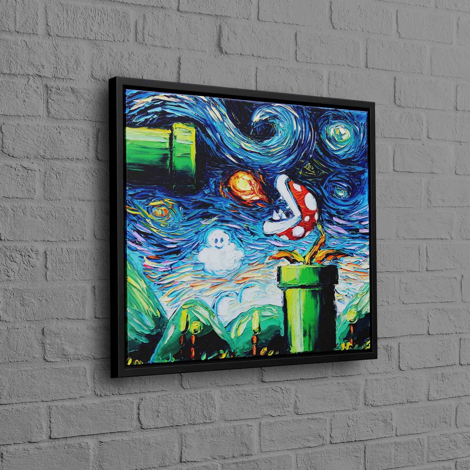 Modern Starry Night Wall Art Super Mario Canvas Art Van Gogh - Etsy