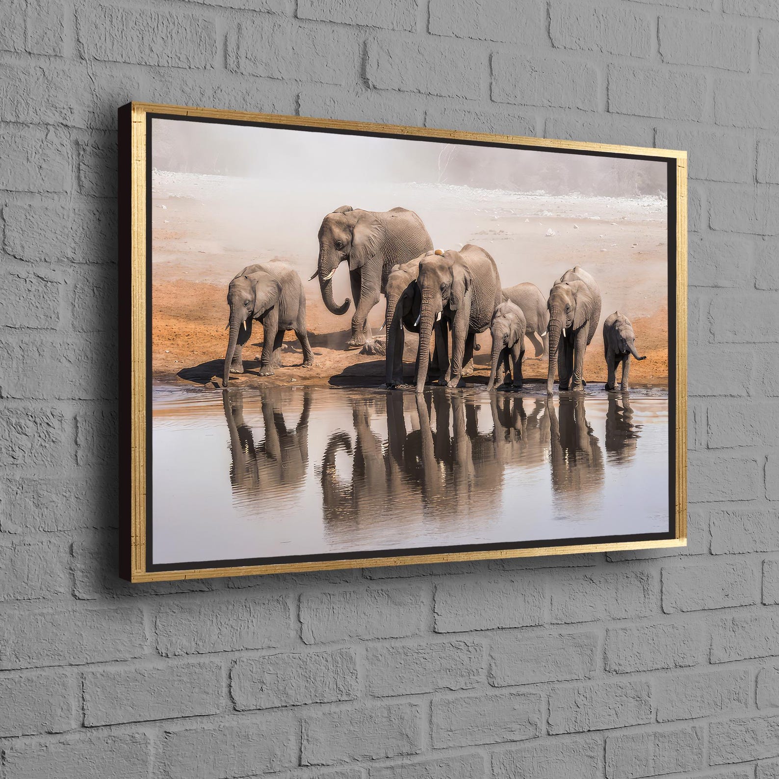 Wildlife Canvas Poster, Big African Elephants Canvas Art, Animal Canvas ...