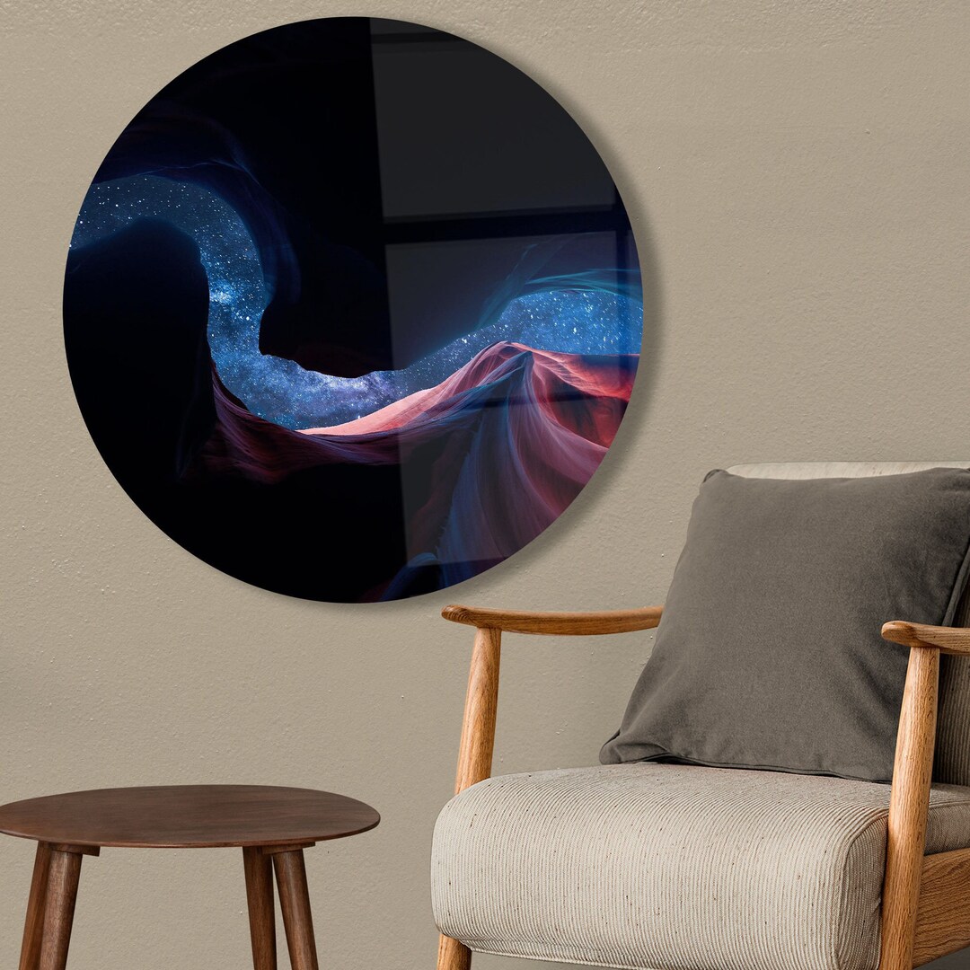 Starry Sky and Canyon Glass Printing, Landscape Glass Wall, Sky Glass ...
