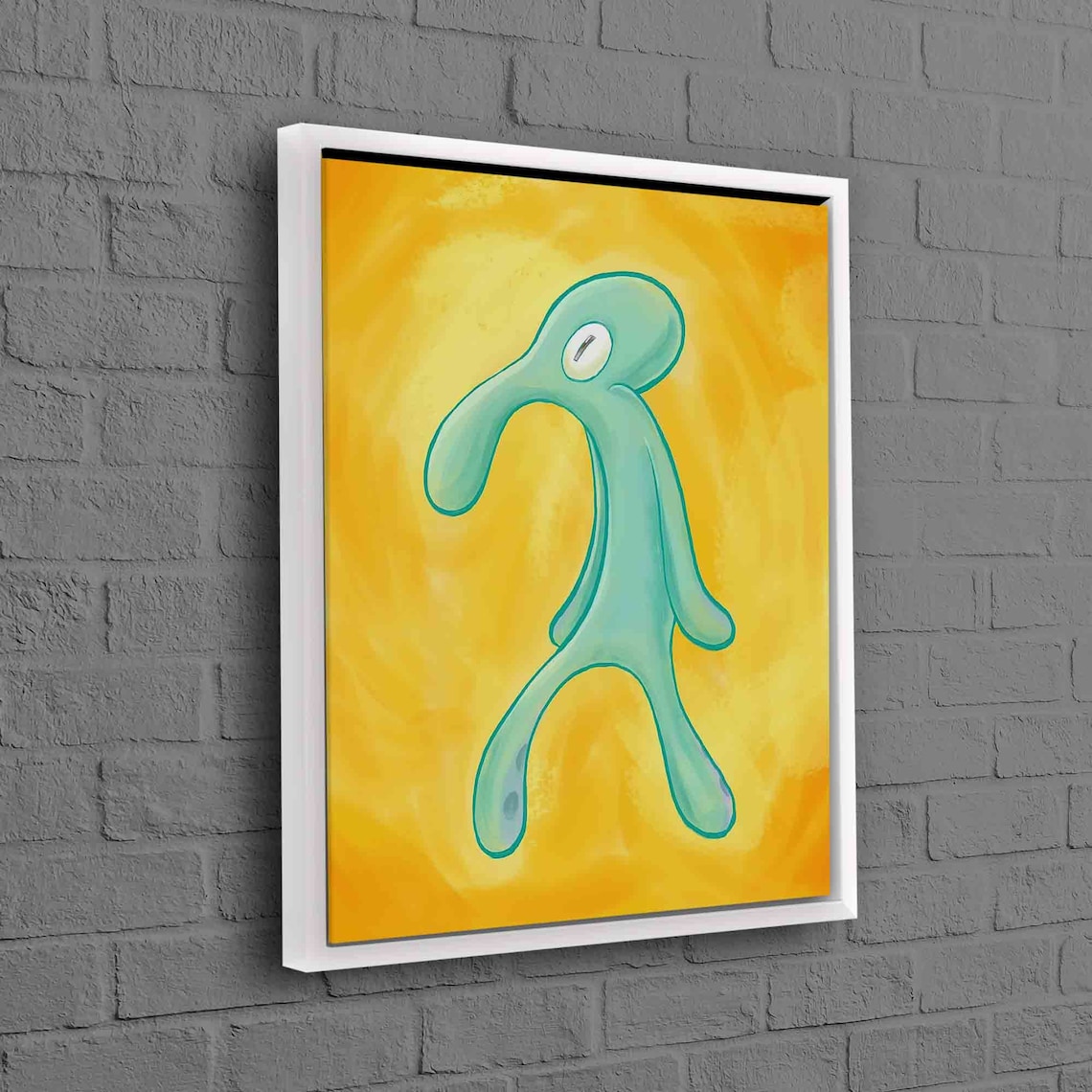 Squidward Painting Print Abstract Wall Art Squidward Canvas - Etsy