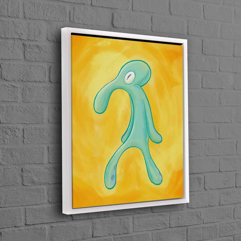 Squidward Painting Print Abstract Wall Art Squidward Canvas - Etsy