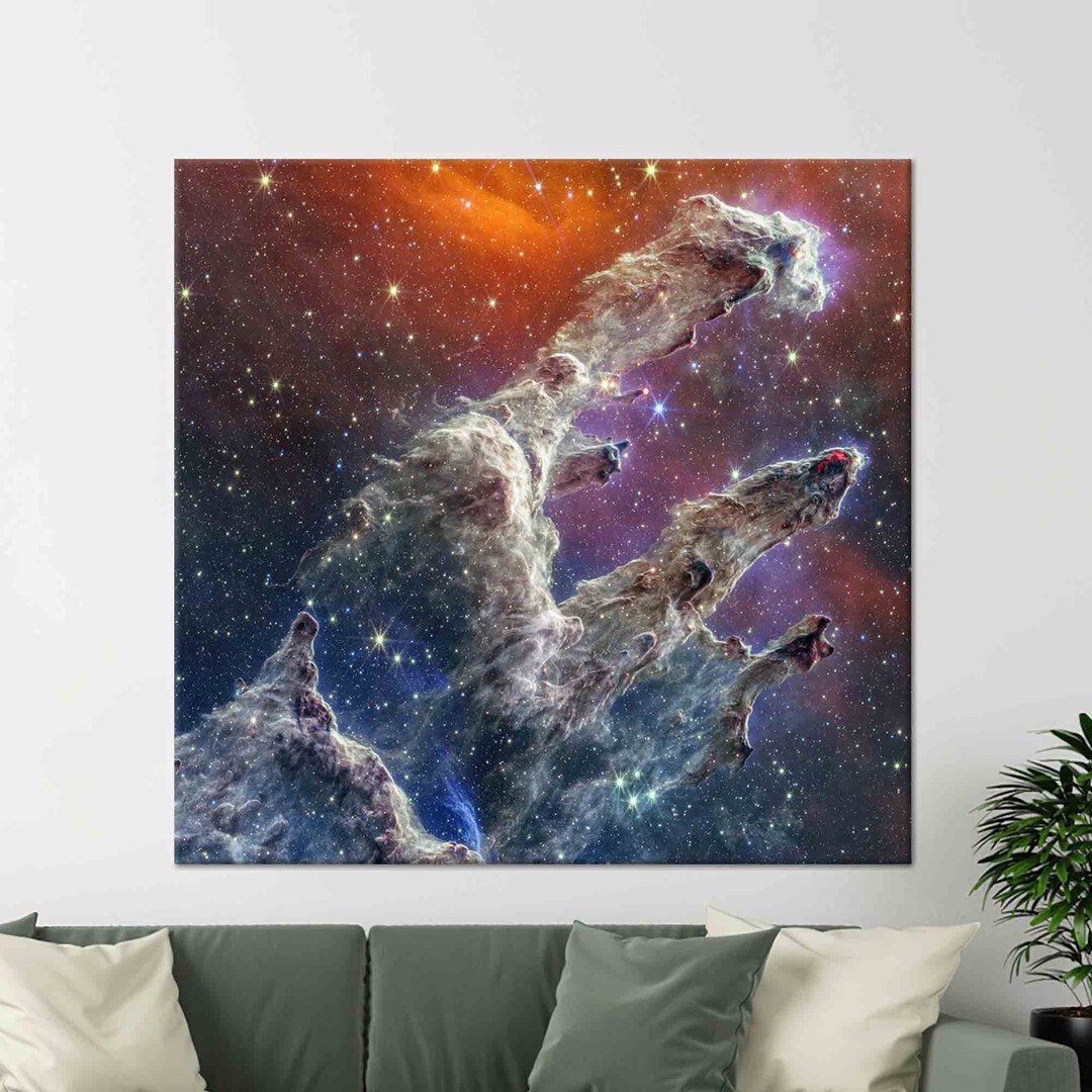 Nebula Art, NASA Canvas Decor, Landscape Canvas Poster, Pillars of ...