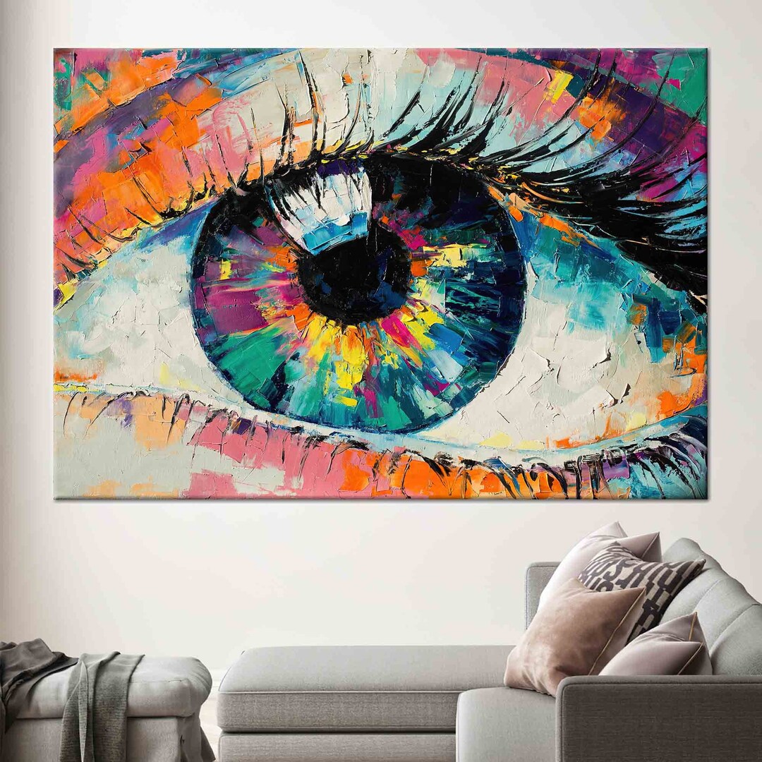 Eye Painting, Eye Wall Art, Modern Canvas Art, Abstract Canvas Art ...