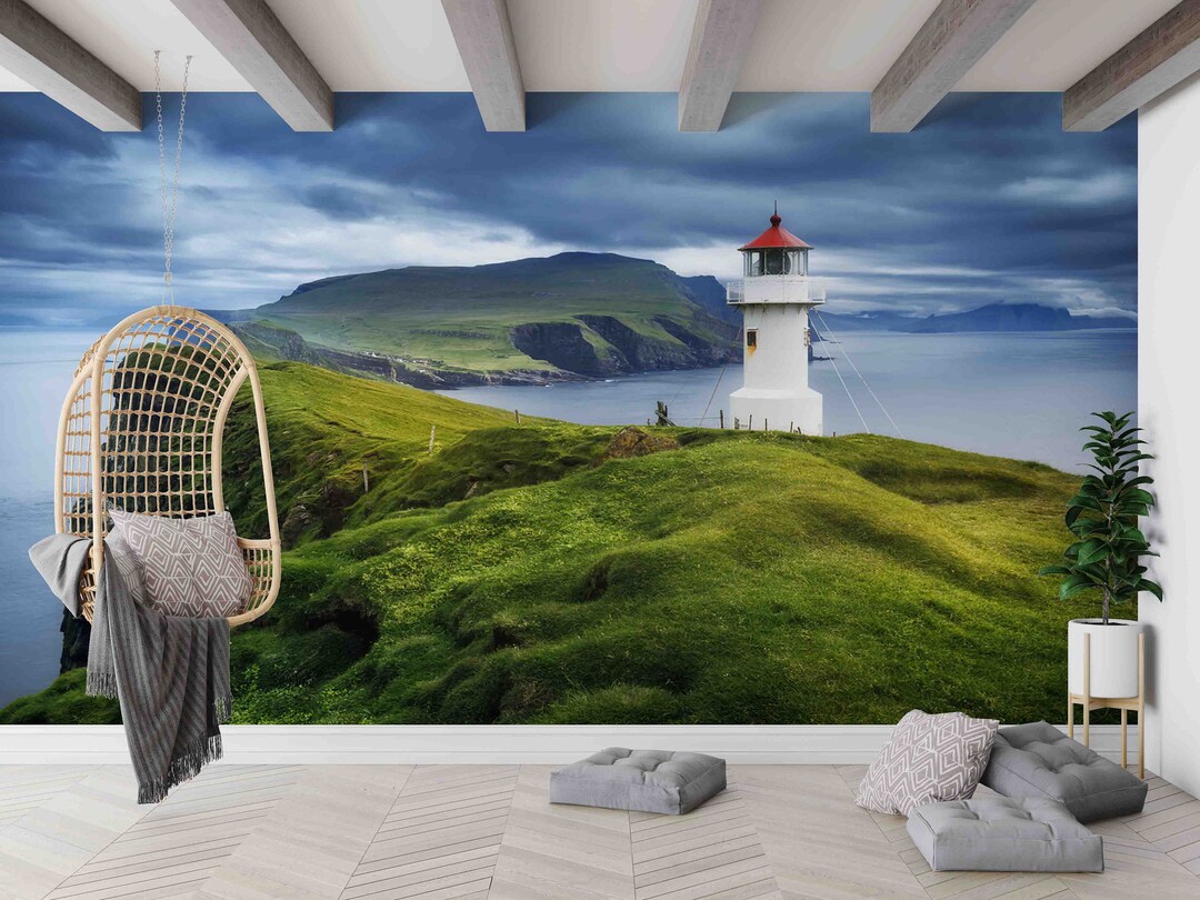 Mykines Lighthouse Faroe Islands Digital Paper, Faroe Islands Wallpaper ...