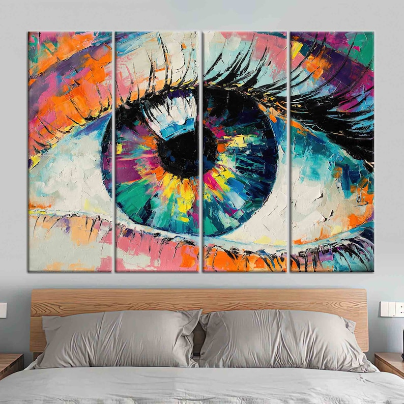 Eye Painting, Eye Wall Art, Modern Canvas Art, Abstract Canvas Art ...