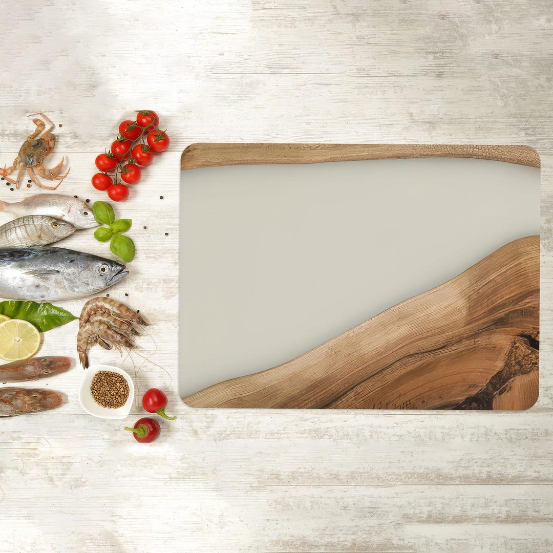 Modern Chopping Board, Resin Cutting Board, Epoxy Resin and Woodgrain ...