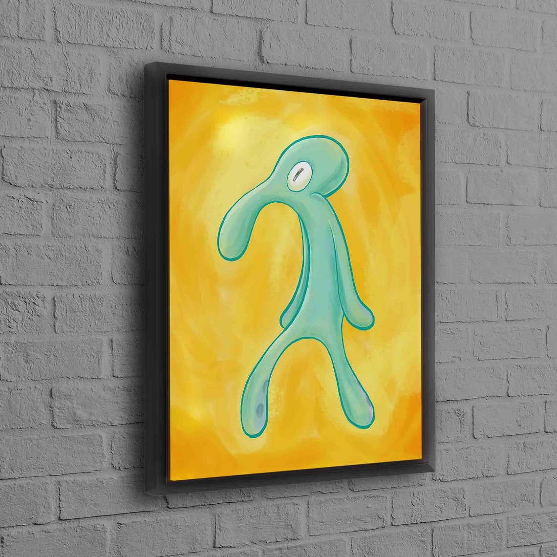 Squidward Painting Print Abstract Wall Art Squidward Canvas - Etsy