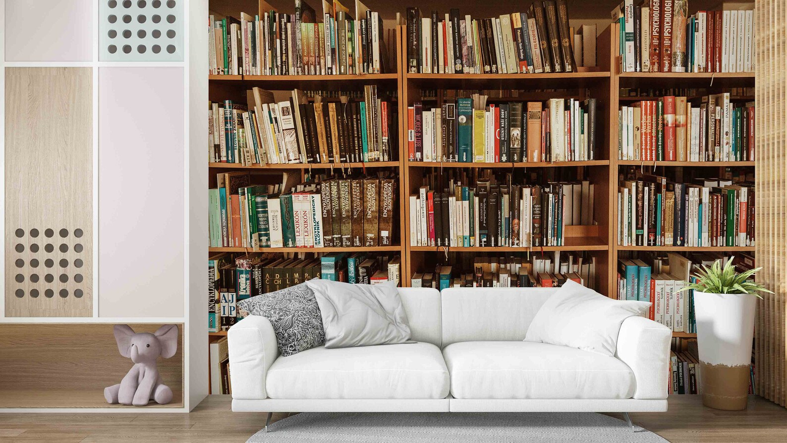 Modern Wall Mural, Library Mural, Abstract Wall Poster, Library Photo ...