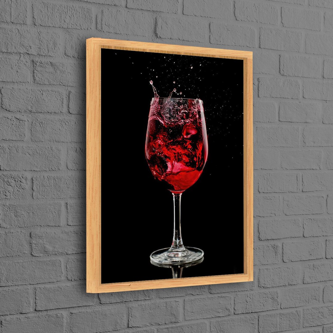 Pub Art, Bar Canvas, Red Wine Splash Artwork, Modern Poster, Wedding ...