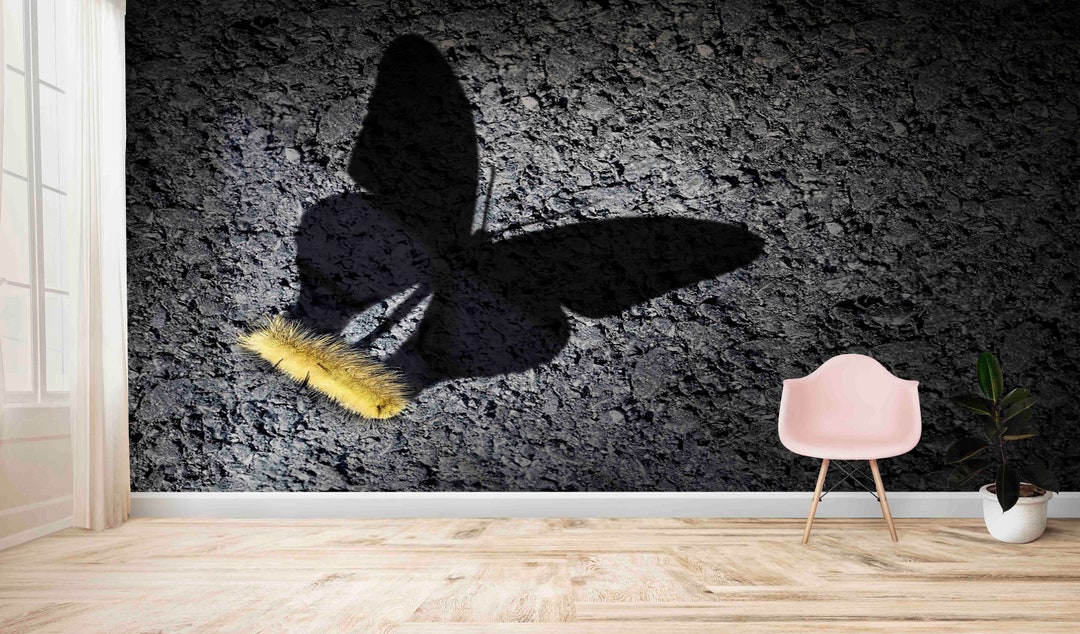 Motivational Wall Mural, Caterpillar Wall Painting, Change Mural ...