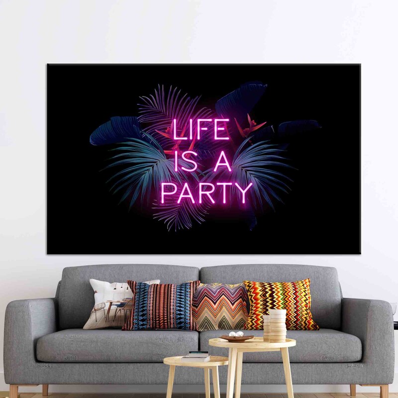 Neon Canvas Art - Etsy