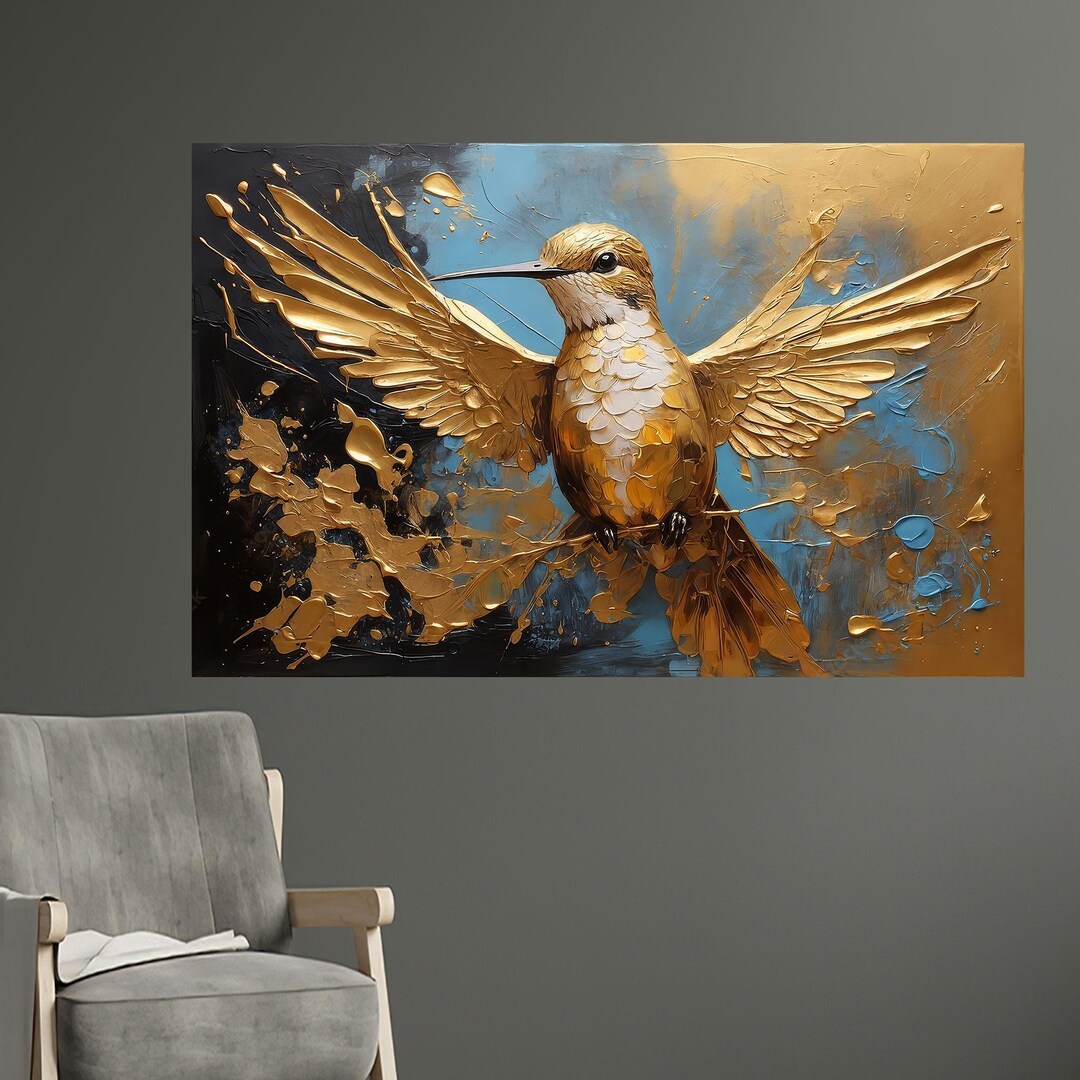 Personalized Gift for Him, Hummingbird Art Decor, Modern Glass, Animal ...