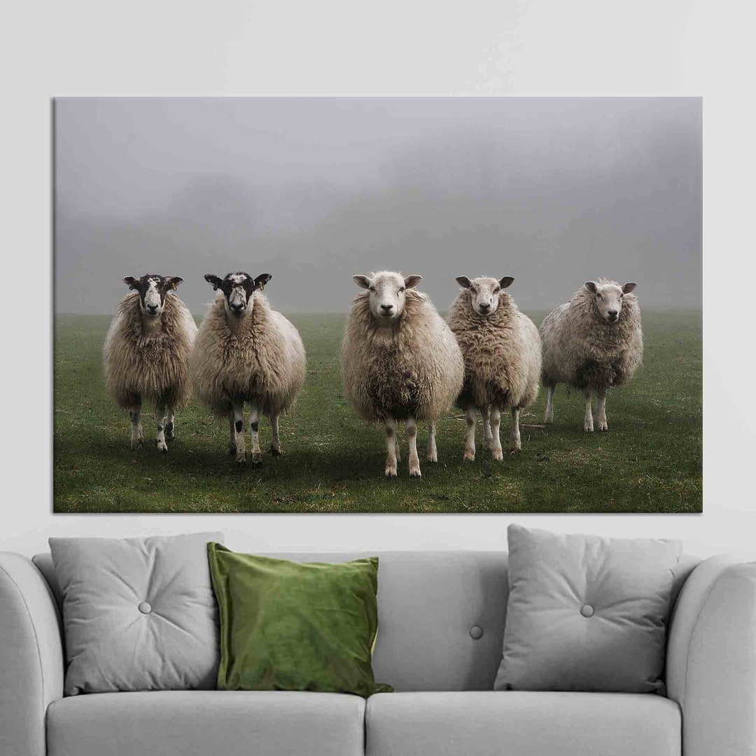 Canvas Wall Art, Sheep, Sheep Wall Decor, Canvas Gift, Farm Canvas Art ...