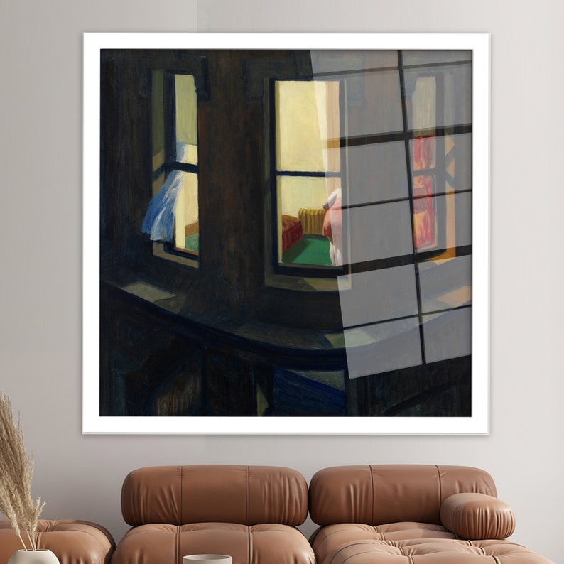 Edward Hopper Night Windows Personalized Glass Art Tempered - Etsy