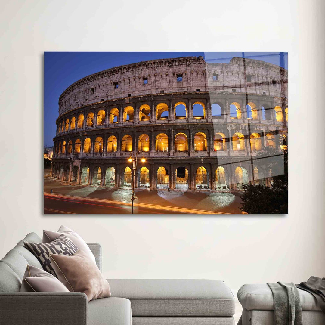Glass Wall Art Colosseum, Rome Italy Architecture Glass Print, Historic ...