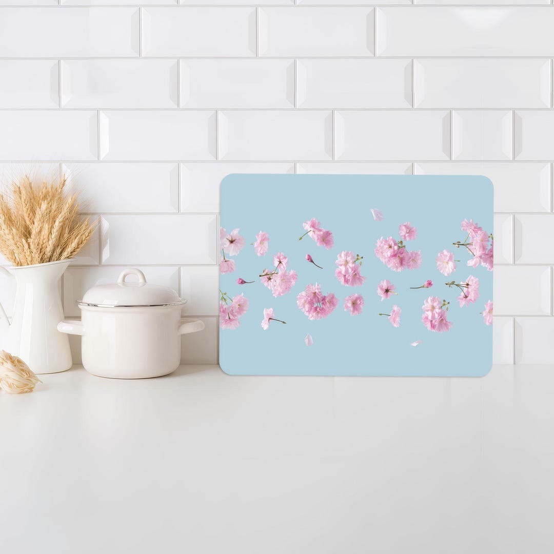 Pink Flower Cutting Board, Flower Pattern Serving Board, Floral ...