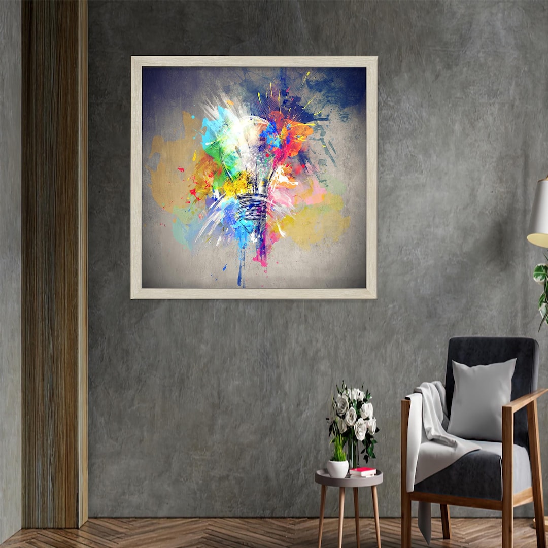 Colorful Glass Decor, Light Art Decor, Mural Art, Light Painting Print ...