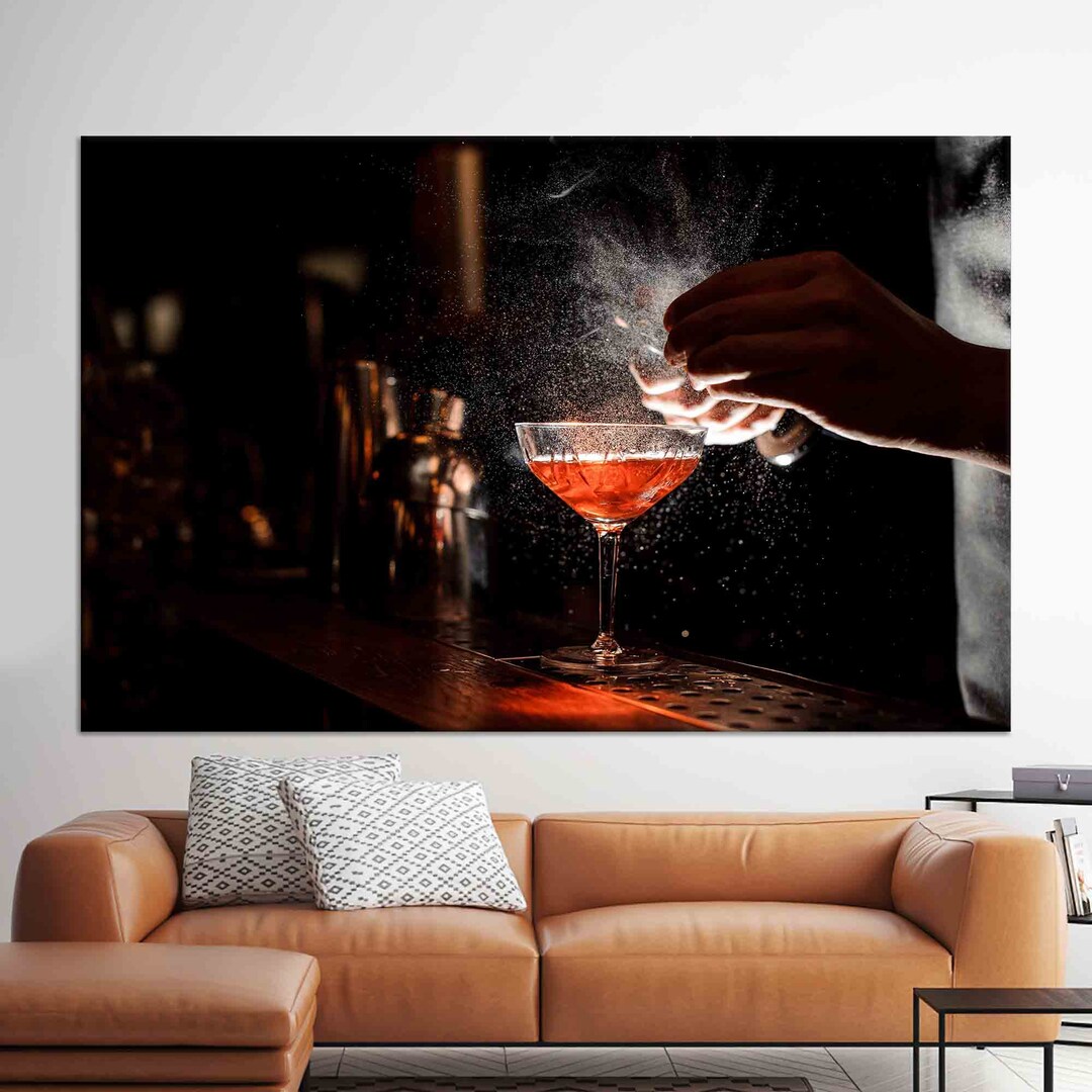 Canvas Print, Bar Poster, Abstract Canvas, Drink Glass Wall Art, Canvas ...