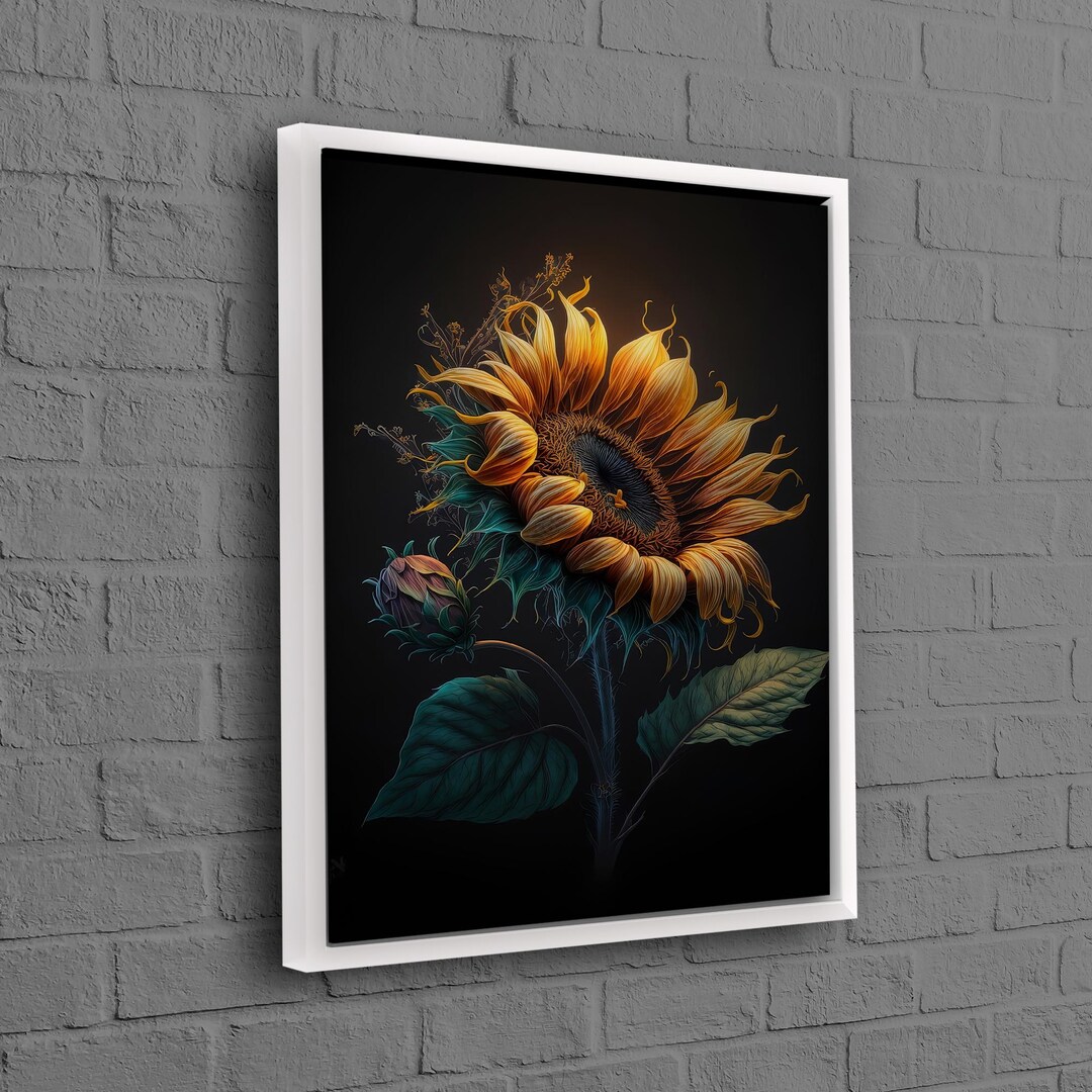Sunflower Printed, Modern Canvas Poster, Personalized Gift for Mom ...