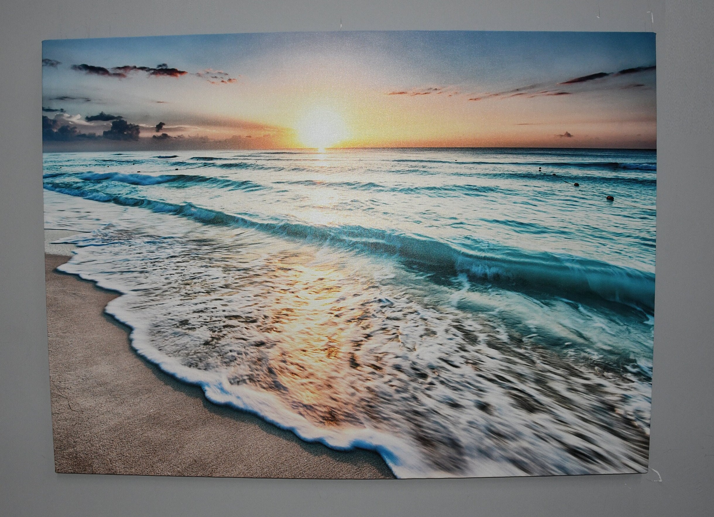 Canvas Wall Art, Sunset at the Ocean, Seascape Artwork, Personalized ...