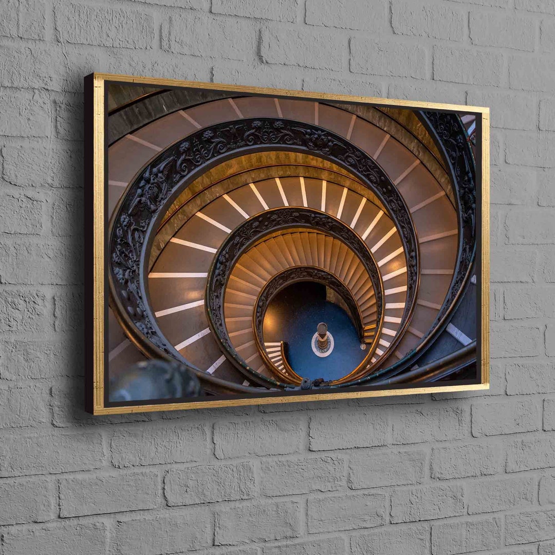 Vatican Museums Stairs Poster, Italy Printed, Vatican Spiral Staircase ...