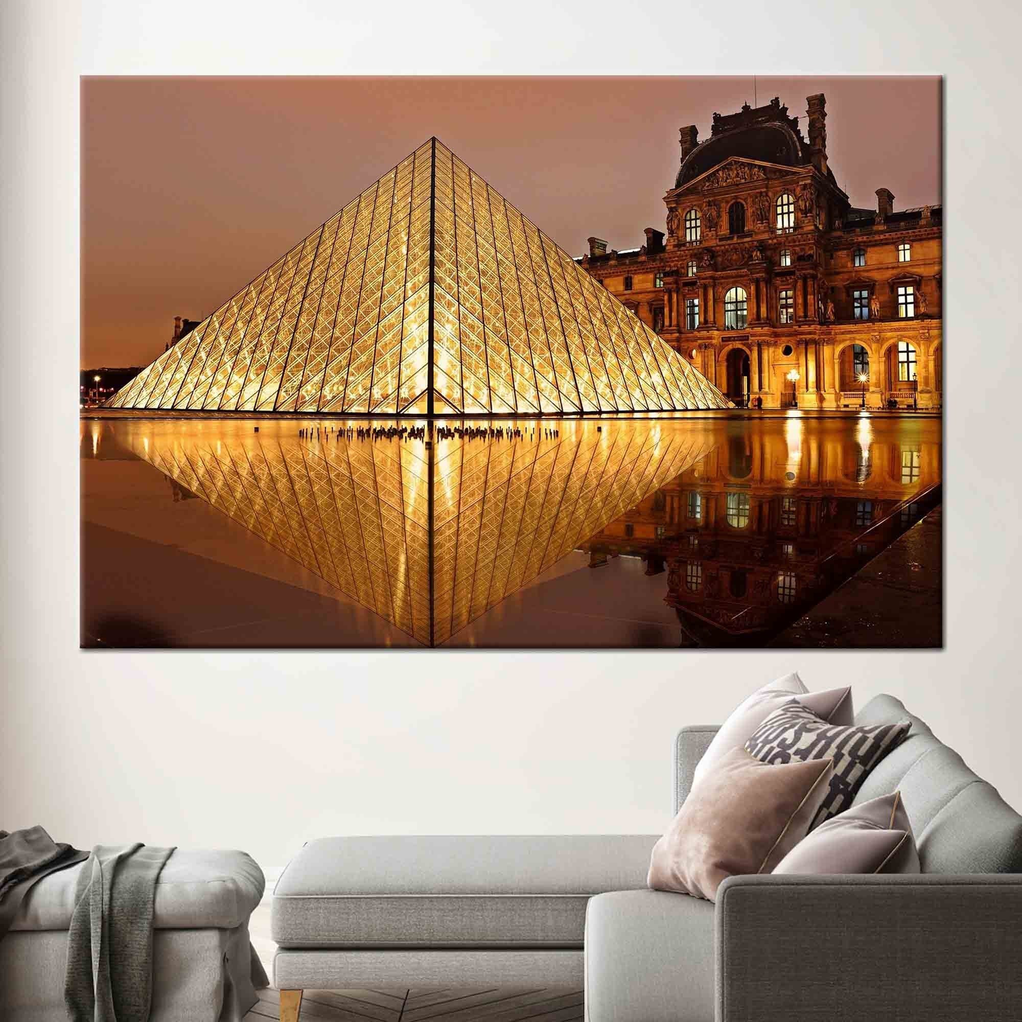 Louvre Museum, Paris Landscape Art, View Poster, Louvre Museum Artwork ...
